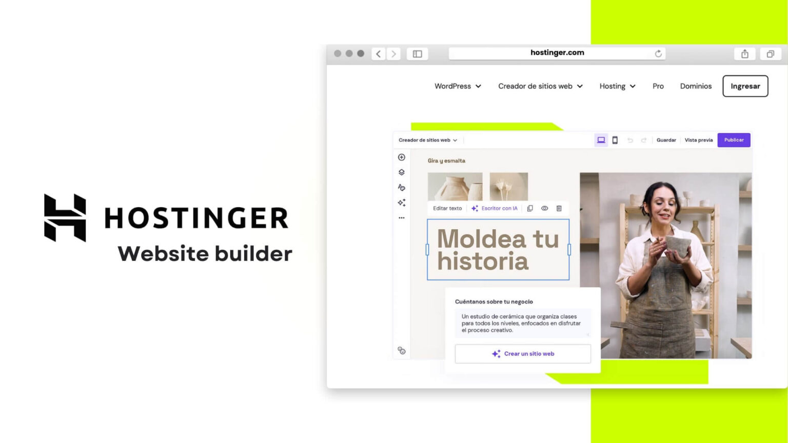 Creador de sitios web Hostinger: Opiniones y análisis (2026)